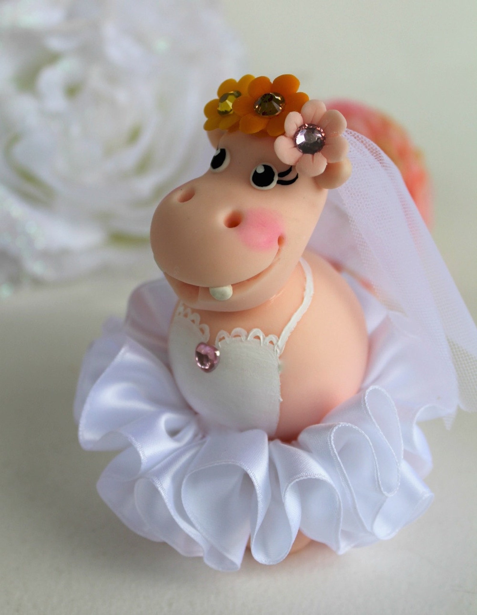 Hippo Wedding Custom Cake Topper, Personalized Bride and Groom Cake ...
