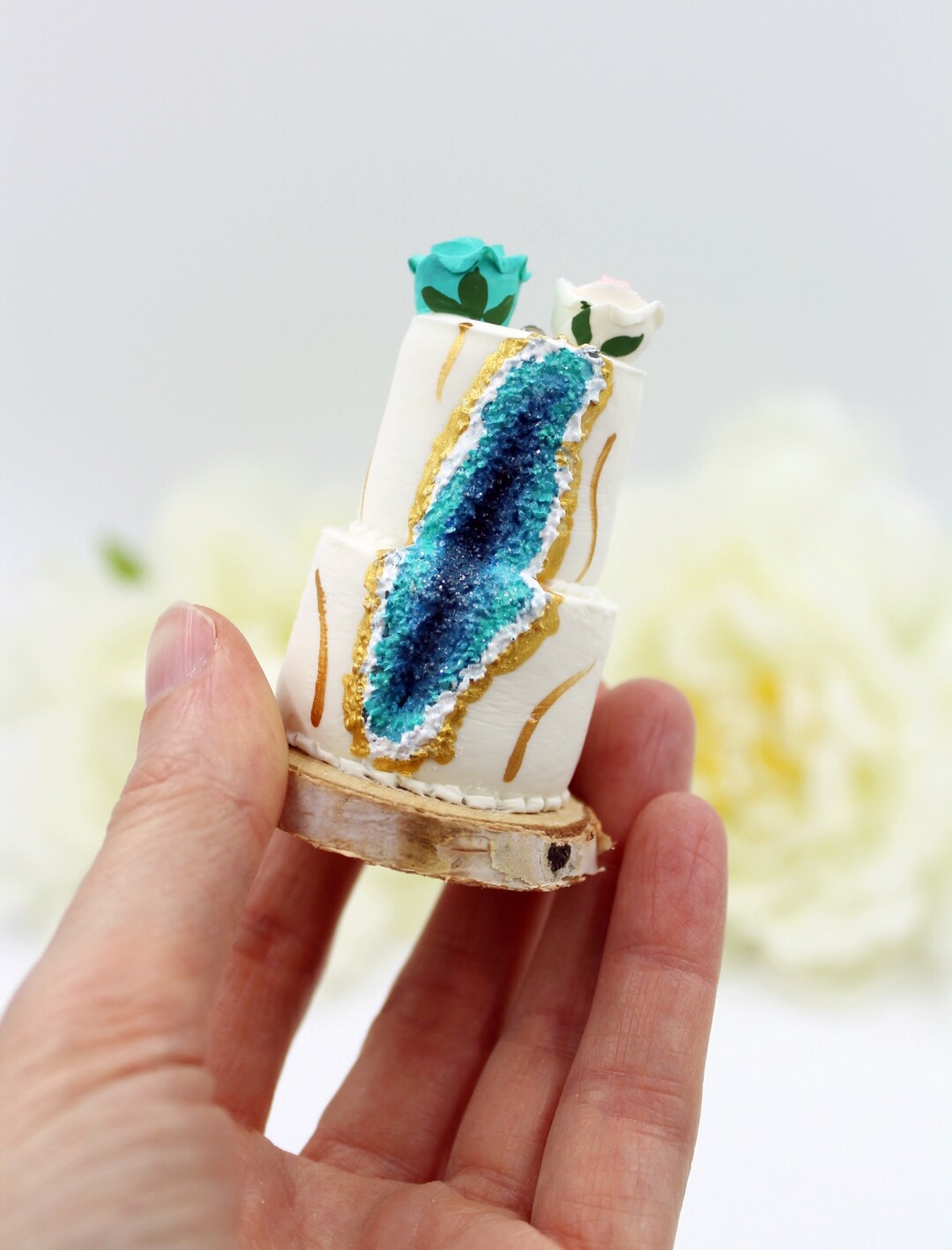 Custom Cake Replica, Wedding Cake Replica Ornament, Geode Mini Cake ...