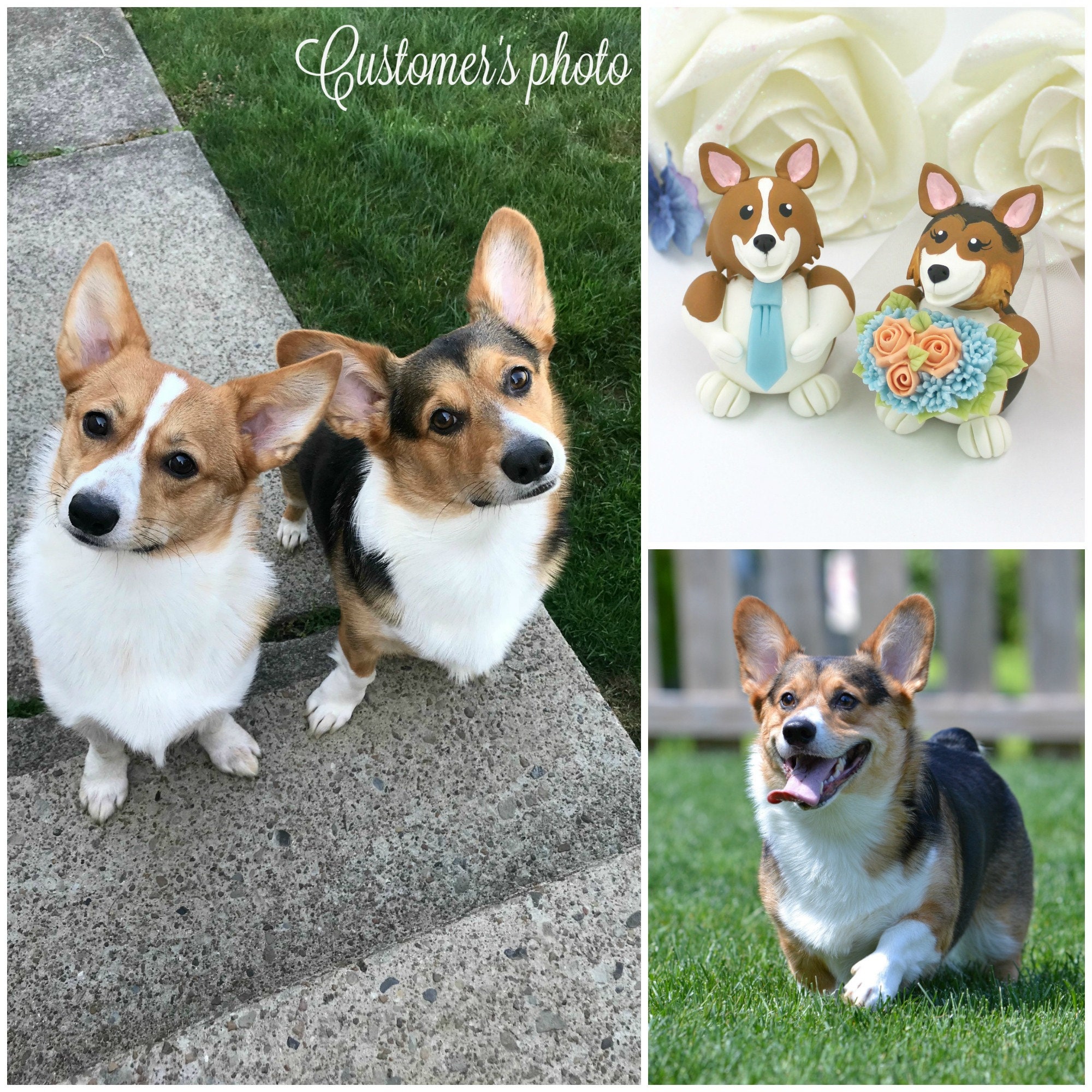 Wedding Cake Topper With Dog Corgi Wedding Topper Unique Pet | Etsy