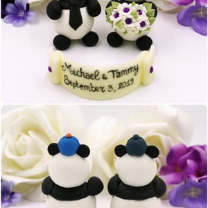 Panda Unique Animal Wedding Cake Topper, Panda Couple, Panda Wedding ...
