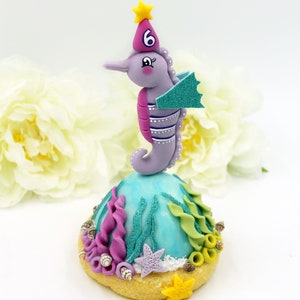 Seahorse Birthday Cake Topper, Seahorse Decor, Under the Sea Theme ...