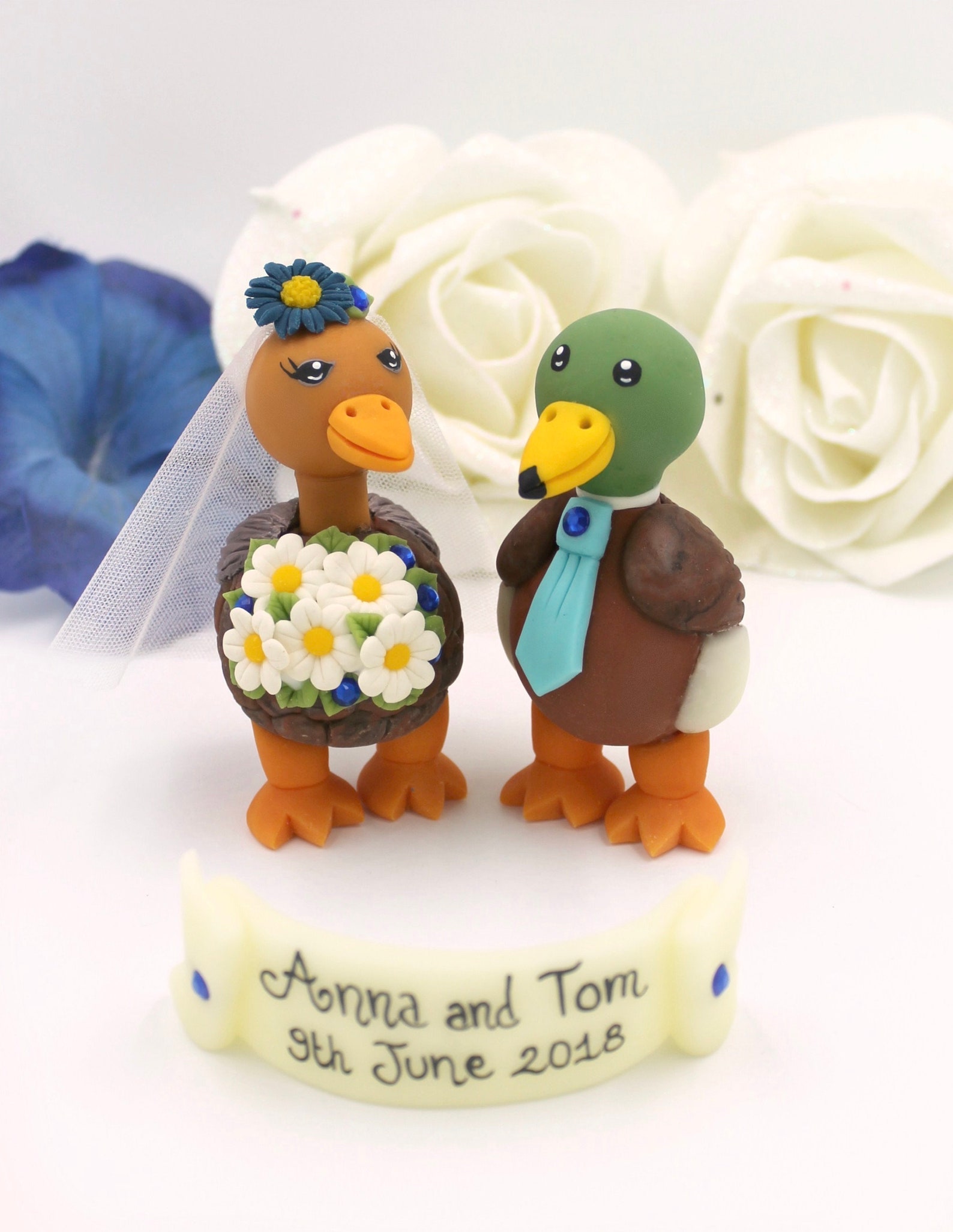 Rustic Wedding Cake Topper, Duck Cake Topper, Custom Love Bird Funny ...