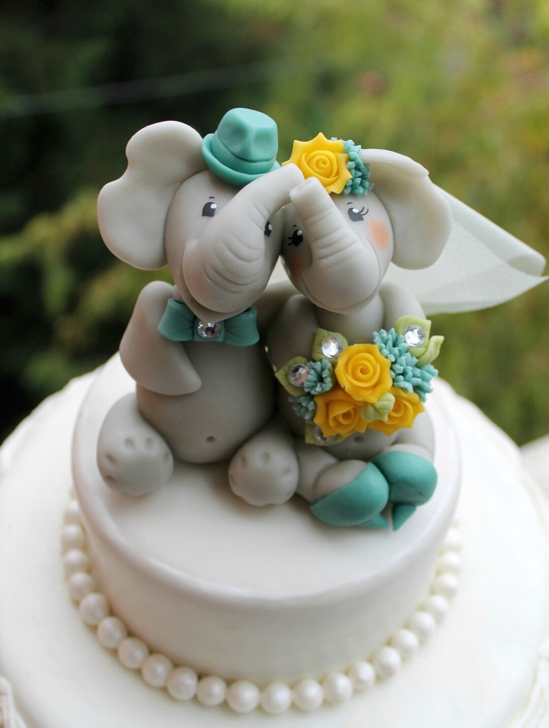 Elephant Wedding Cake Topper, Custom Animal Cake Topper, Jungle Safari ...