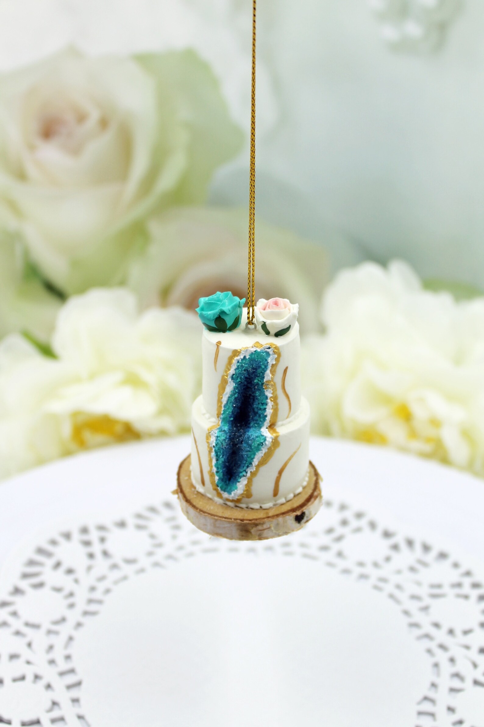 Custom Cake Replica Wedding Cake Replica Ornament Geode Mini | Etsy