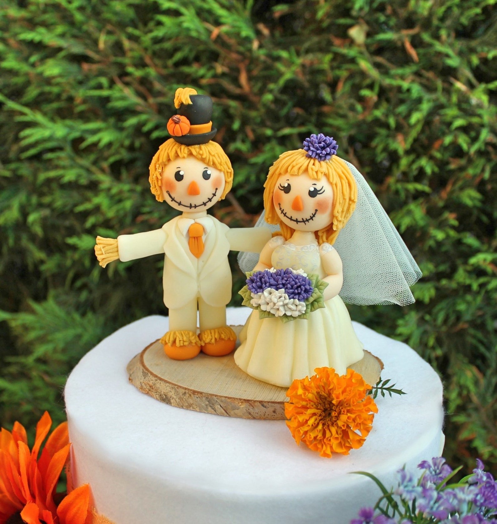 Unique cake topper scarecrow wedding cake topper fall cake | Etsy