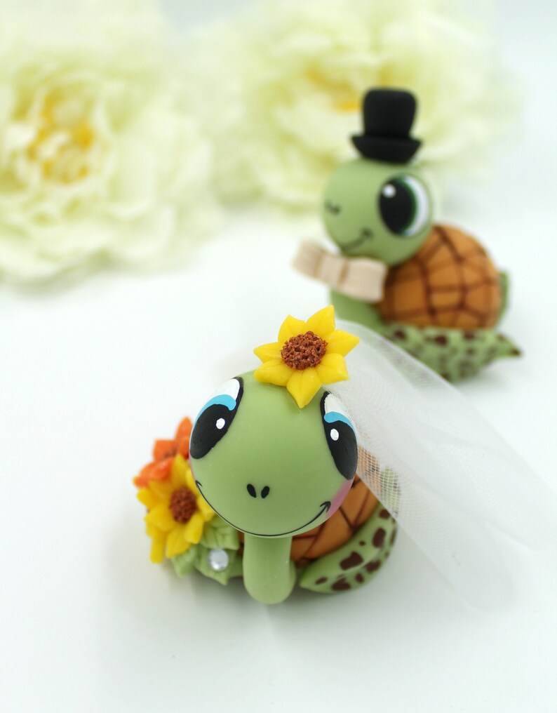 Turtle Cake Topper Wedding Cake Topper Personalized Custom - Etsy