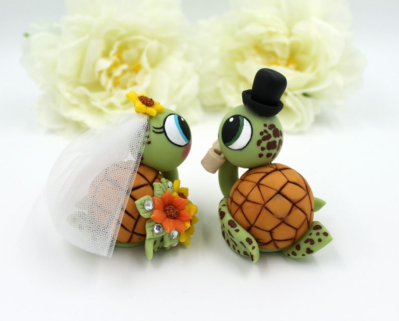 Turtle Cake Topper Wedding Cake Topper Personalized Custom - Etsy