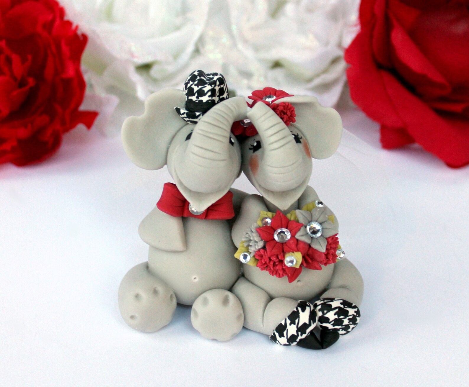 Elephant Wedding Safari Cake Topper Custom Animal Bride and - Etsy