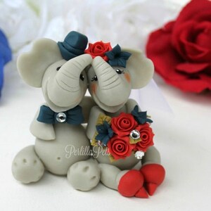 Custom Elephant Wedding Cake Topper, Elephants in Love Bride and Groom ...