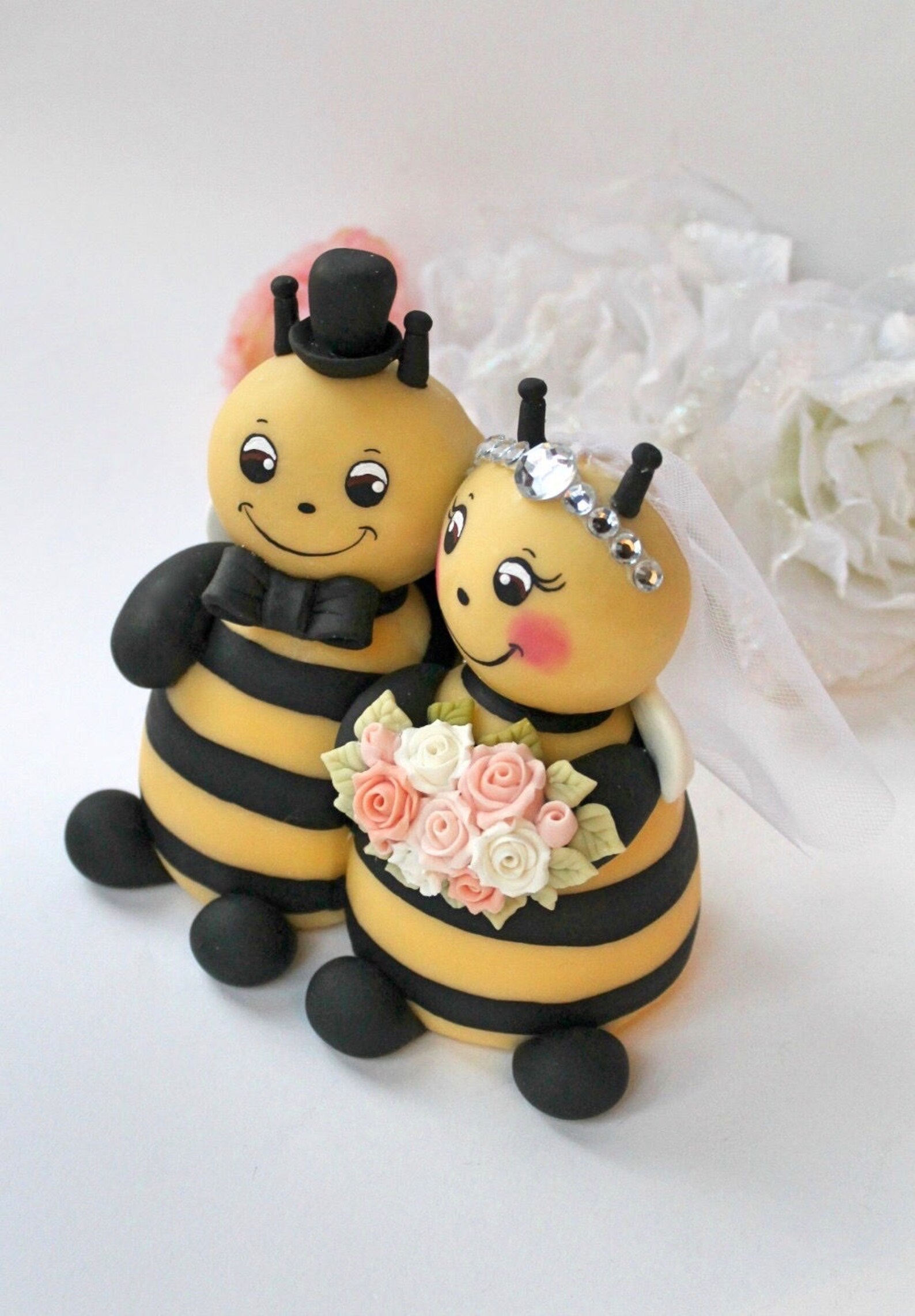 Wedding Bee Cake Topper Bumble Bee Cake Topper Hugging Bride | Etsy
