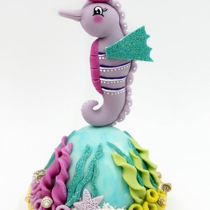 Seahorse Birthday Cake Topper Seahorse Decor Under the Sea | Etsy