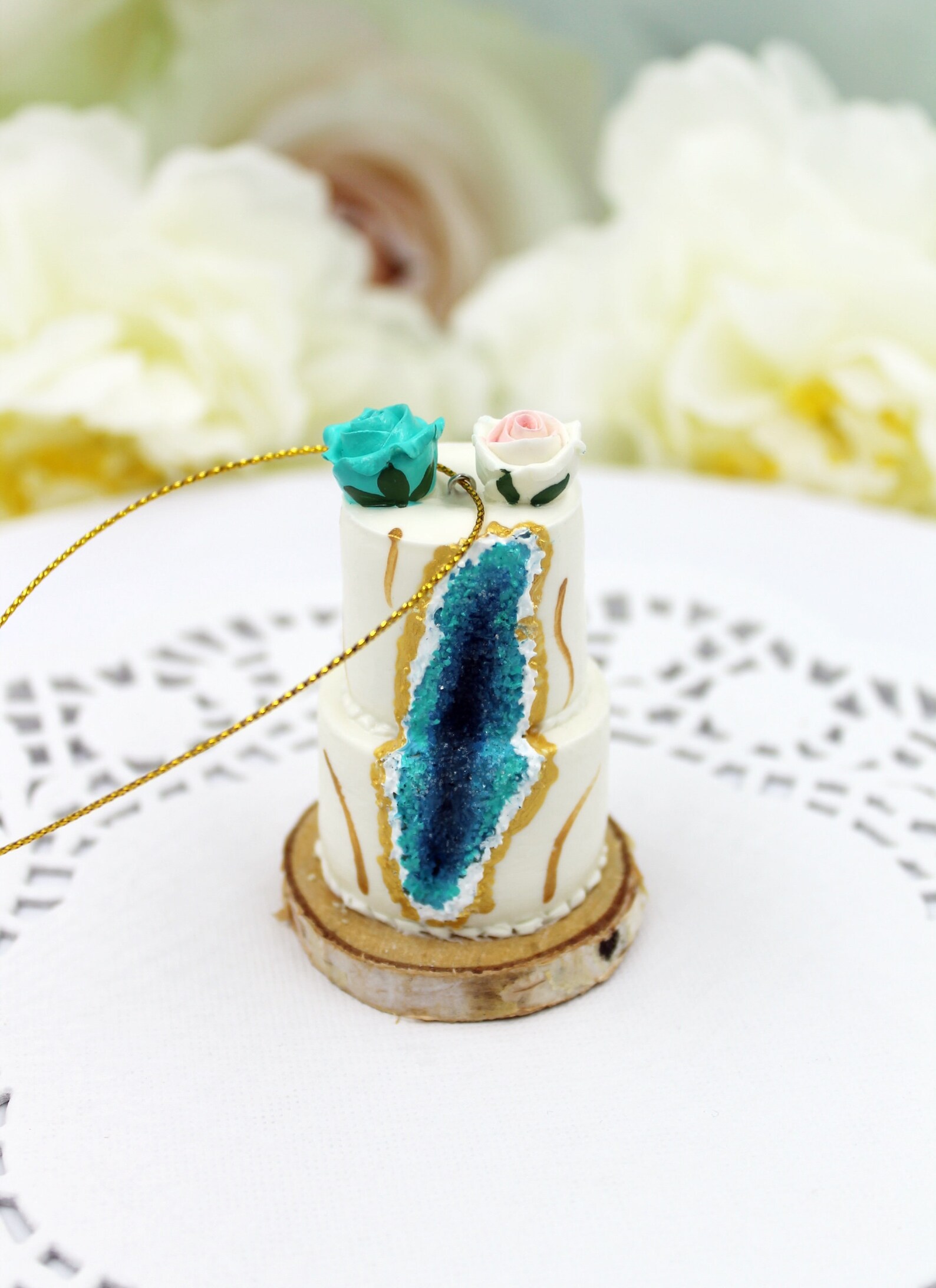 Custom Cake Replica Wedding Cake Replica Ornament Geode Mini | Etsy