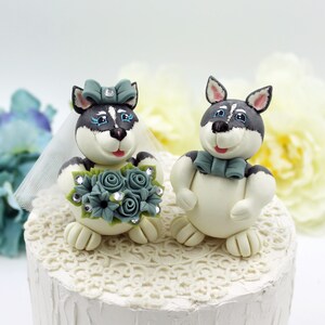 Dog Husky Wedding Cake Topper, Husky Figurine Wedding, Wedding Cake ...