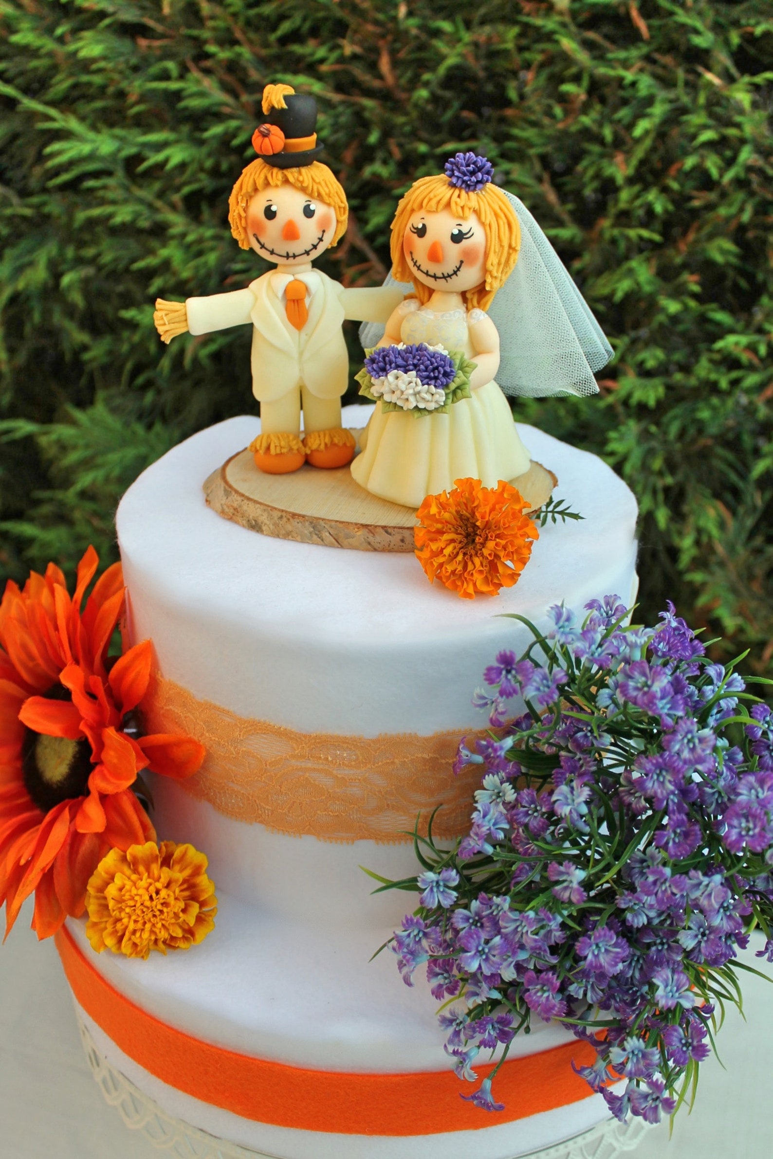 Unique cake topper scarecrow wedding cake topper fall cake | Etsy