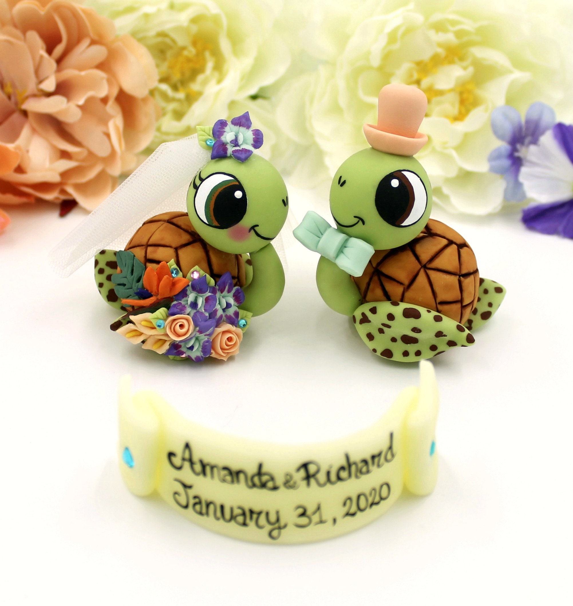 Wedding Cake Topper Sea Turtle Tortoise Beach Under the Sea | Etsy