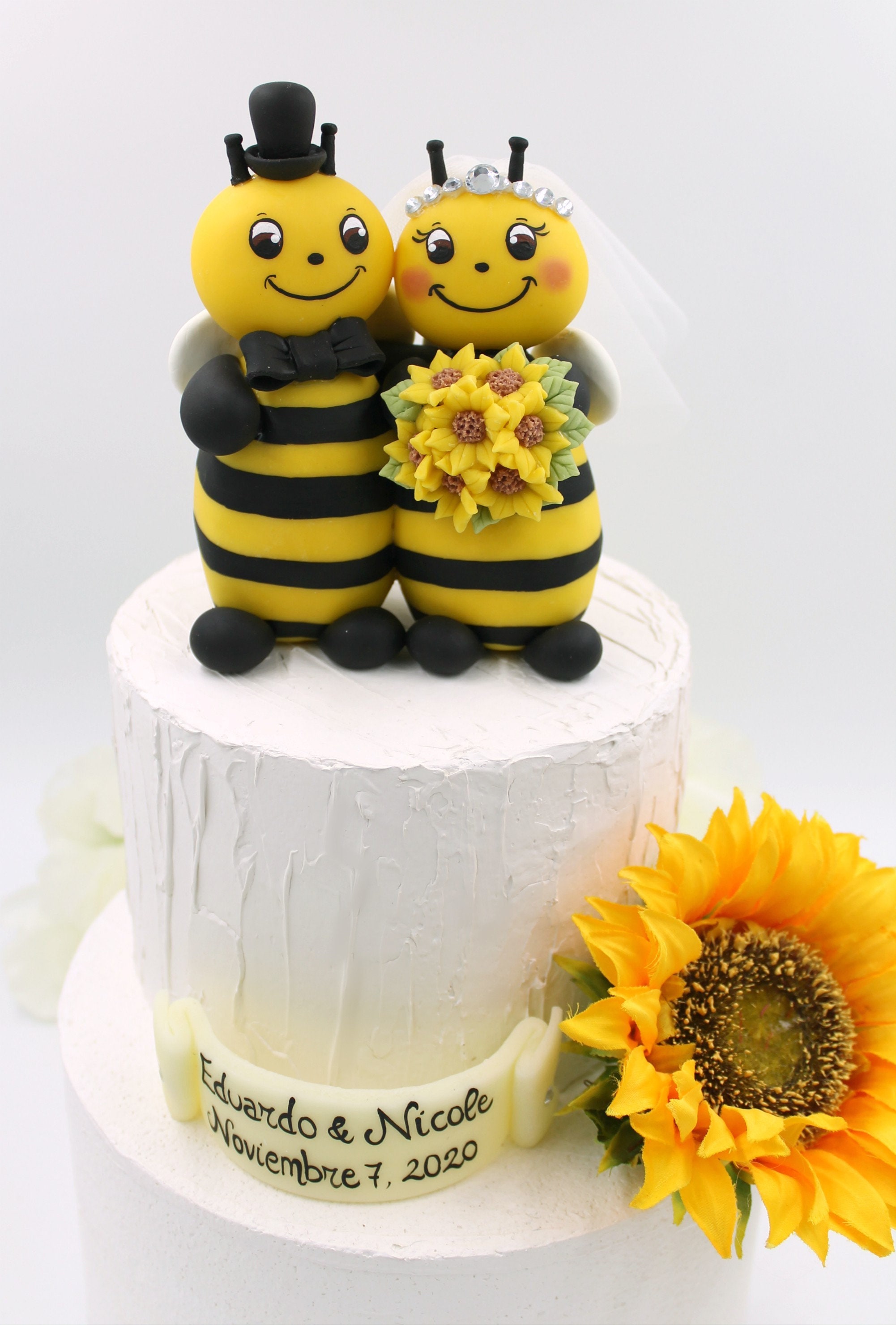 Wedding Bee Cake Topper Bumble Bee Cake Topper Hugging Bride | Etsy