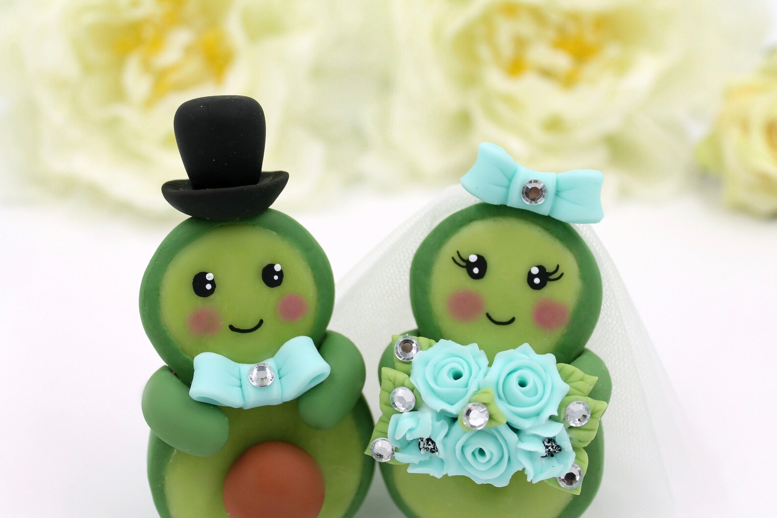 Avocado Wedding Cake Topper Rustic Vegan Vegetarian Cute | Etsy