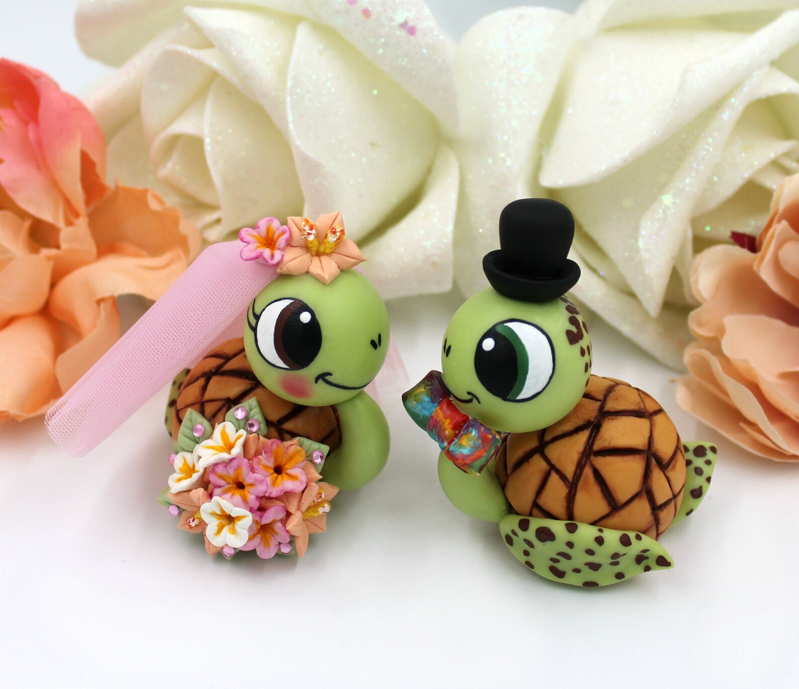 Turtle Cake Topper Wedding Cake Topper Personalized Custom - Etsy