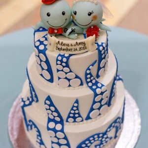Octopus Wedding Squid Tattoo Cake Topper, Rockabilly Wedding, Under the ...