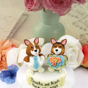 Wedding Cake Topper With Dog, Corgi Wedding Topper, Unique Pet Cake ...