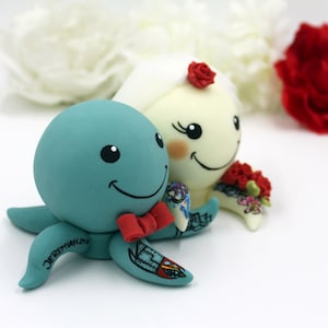 Octopus Wedding Cake Topper Figurines, Tattooed Rockabilly Alternative ...
