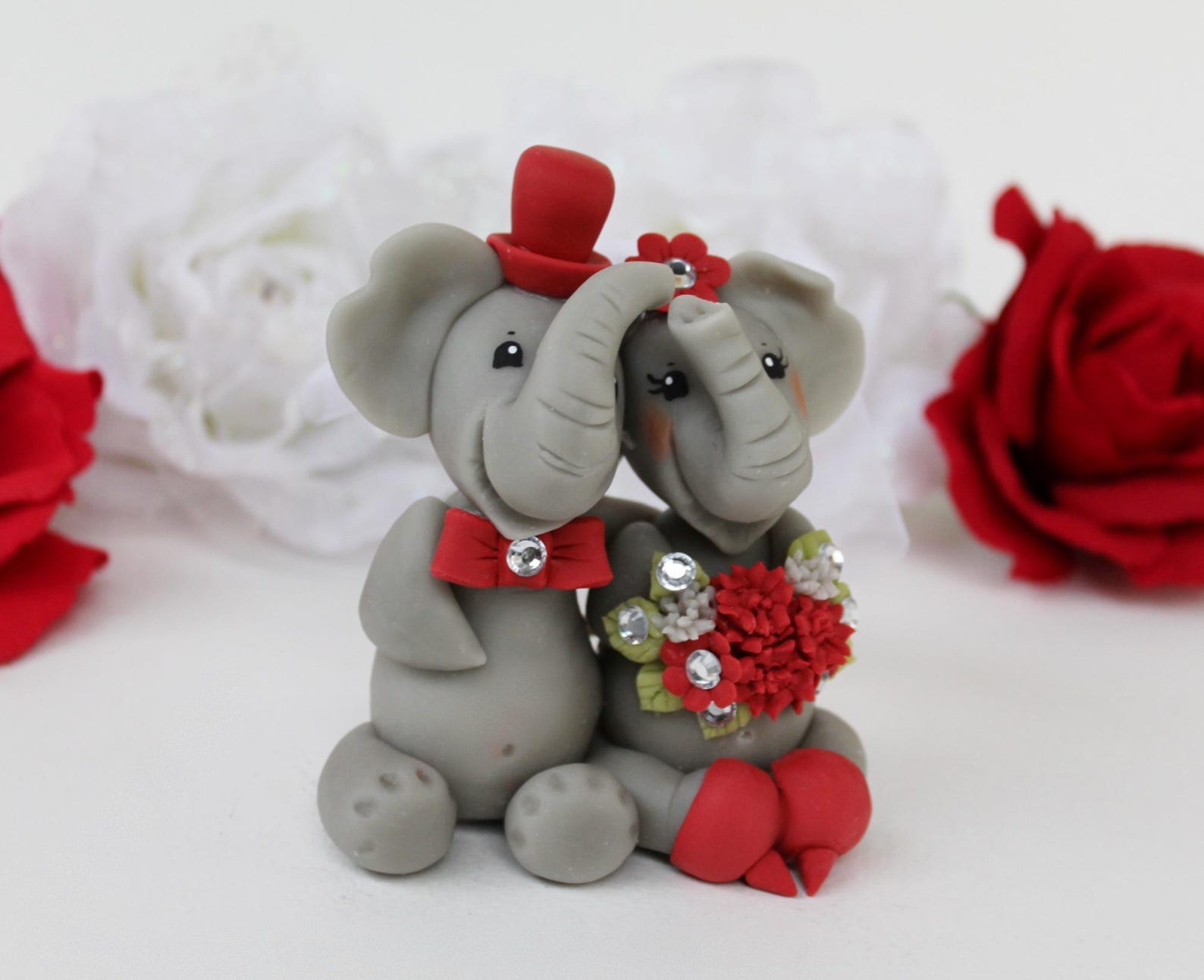 Custom Elephant Wedding Cake Topper, Safari Animal Bride Groom ...