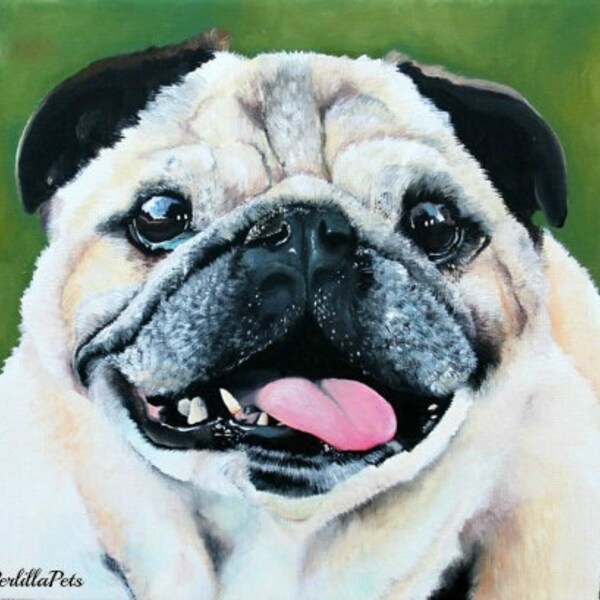 Pug Paintings - Etsy
