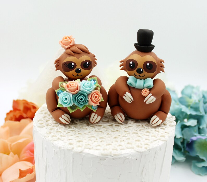 Sloth Wedding Cake Topper Sloth Figurine Decoration Theme - Etsy