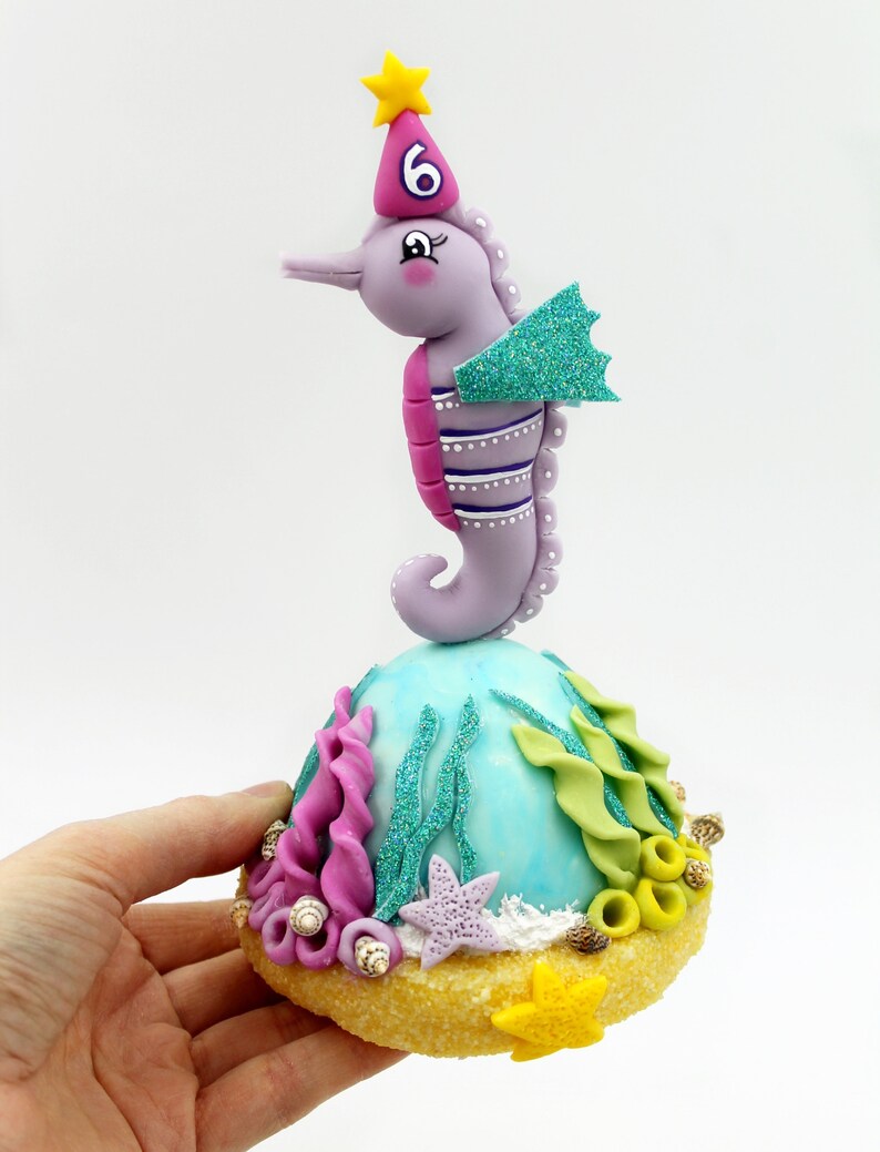 Seahorse Birthday Cake Topper, Seahorse Decor, Under the Sea Theme ...