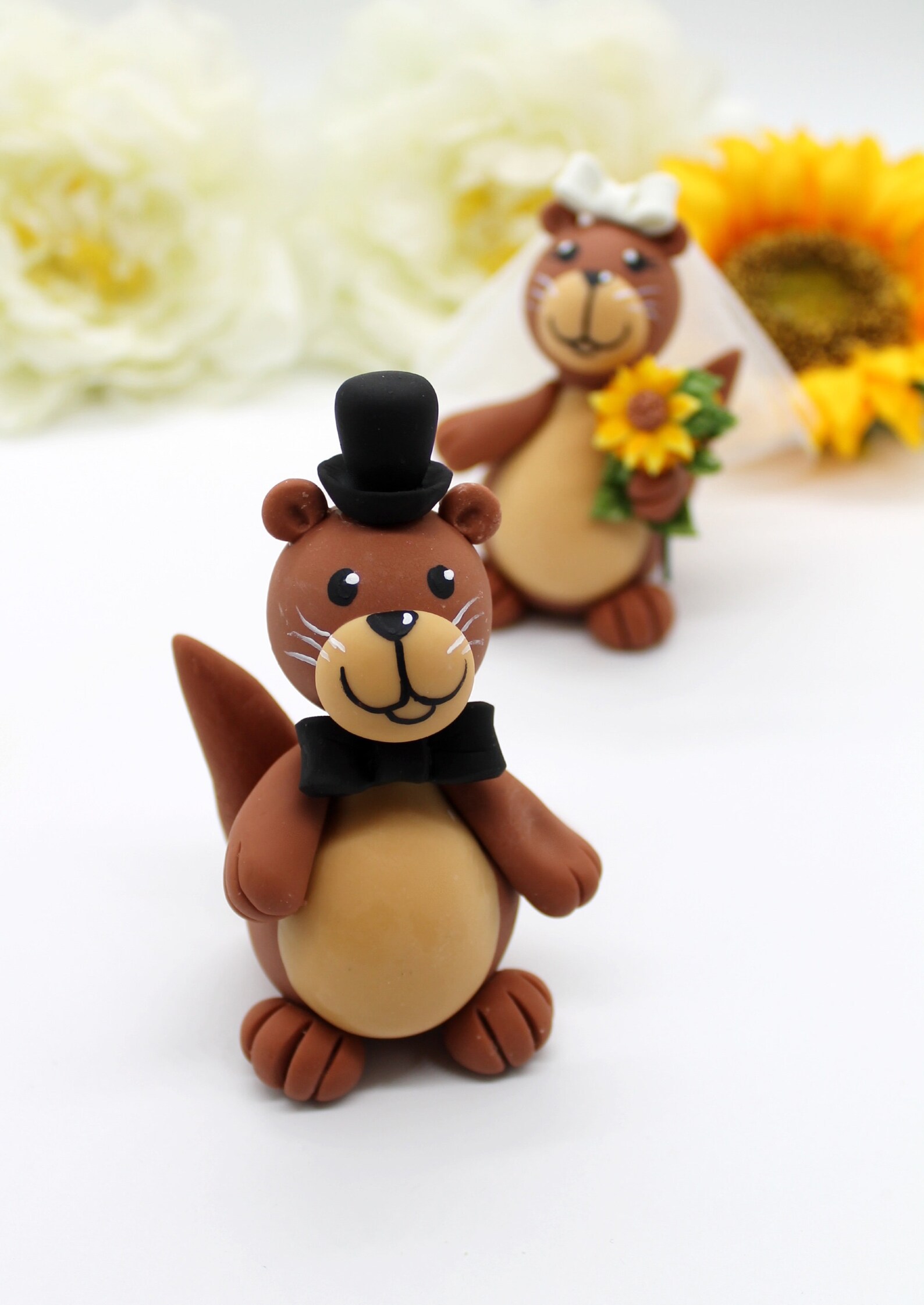 Otter Wedding Cake Topper, Significant Otters, Rustic Custom Animal ...
