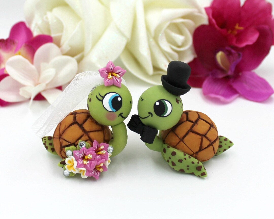 Sea Turtle Cake Topper, Wedding Custom Cake Topper, Sea Animal Cake ...