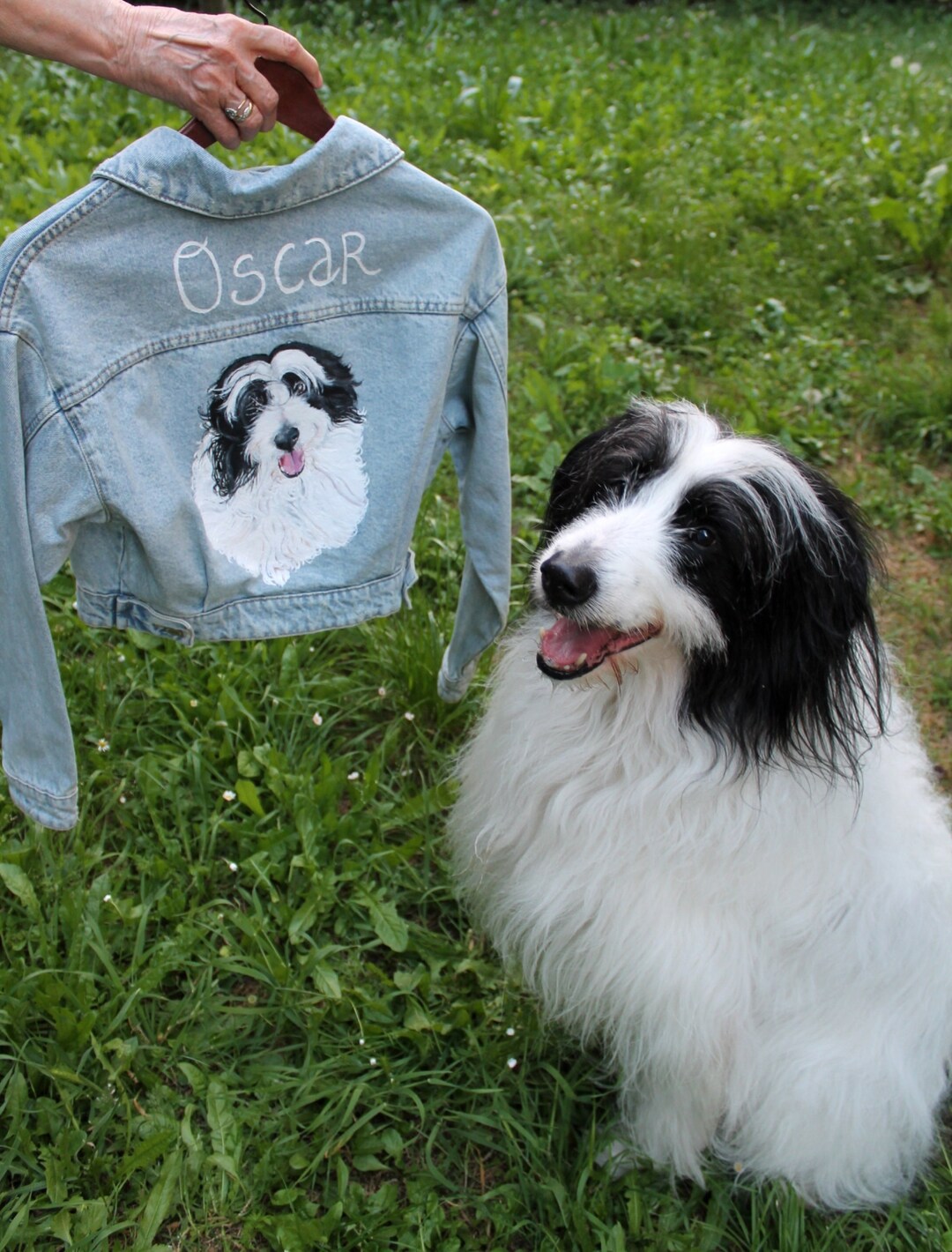 Pet Portrait Denim Jacket, Hand Painted Clothes, Custom Hand Painted ...