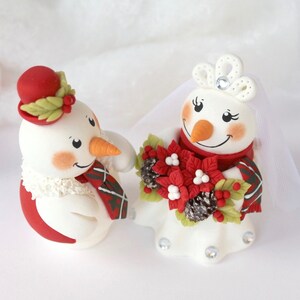 Wedding Custom Snowman Cake Topper, Winter Wedding, Christmas Cake ...