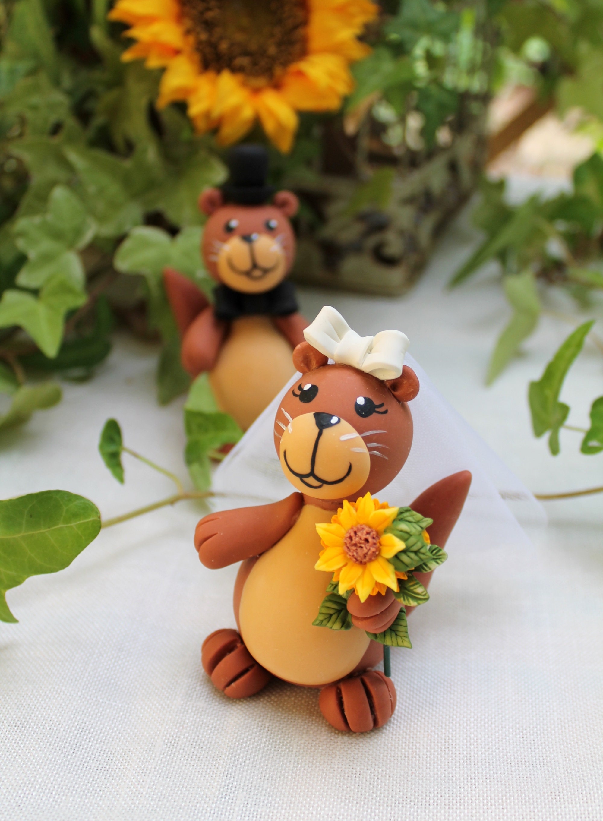 Otter Wedding Cake Topper, Significant Otters, Rustic Custom Animal ...