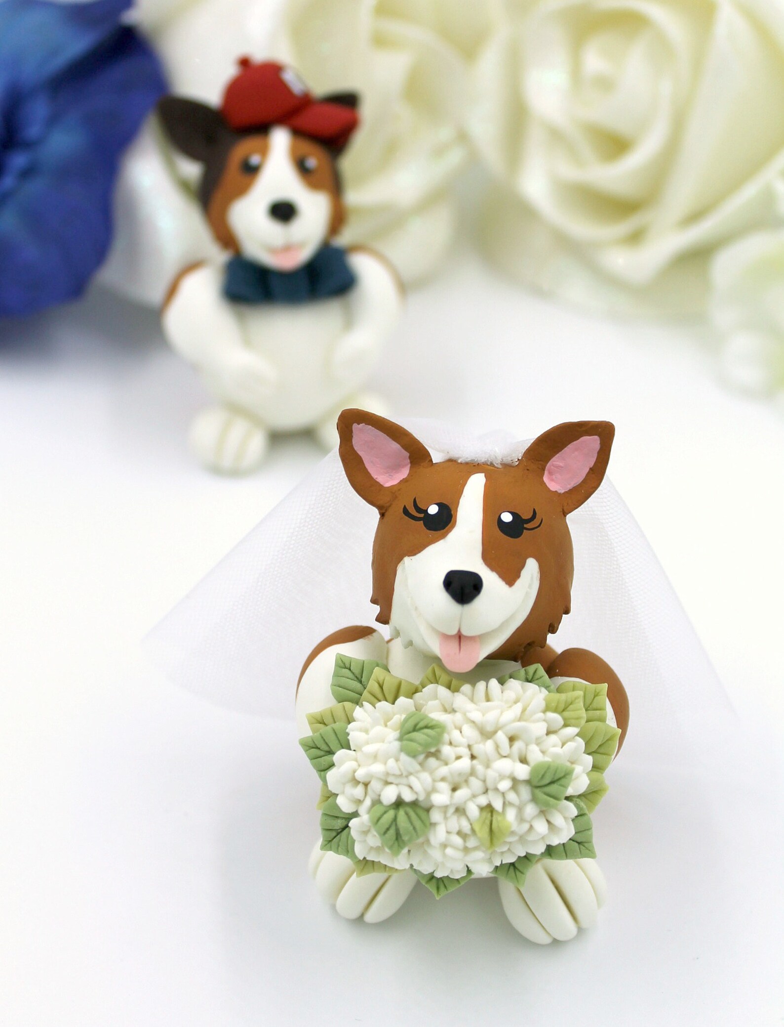 Corgi Wedding Cake Topper Corgi Gifts Dog Cake Topper Bride | Etsy