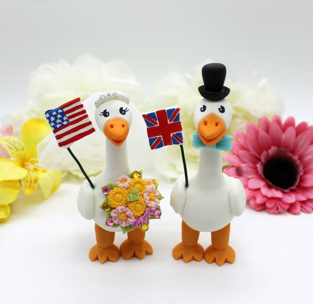 Goose Custom Cake Topper, Boho Wedding Cake Topper, Farm Rustic Country ...