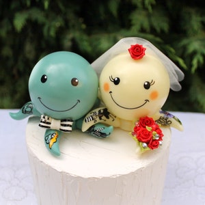 Octopus Wedding Cake Topper Figurines, Tattooed Rockabilly Alternative ...