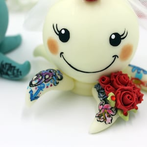 Octopus Wedding Cake Topper Figurines, Tattooed Rockabilly Alternative ...
