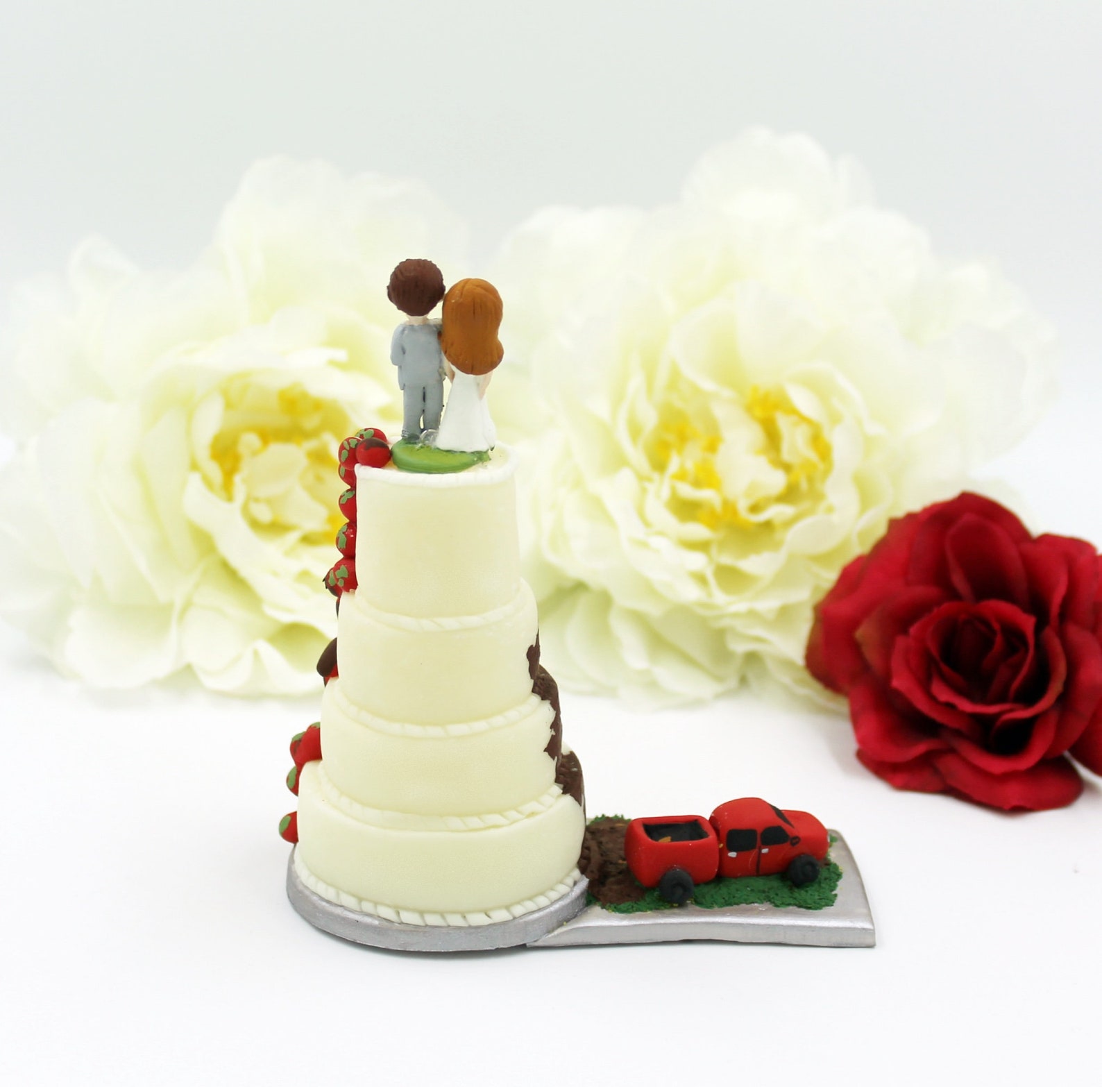 Cake Replica Wedding Custom Ornament, 1st Anniversary Couples Just ...