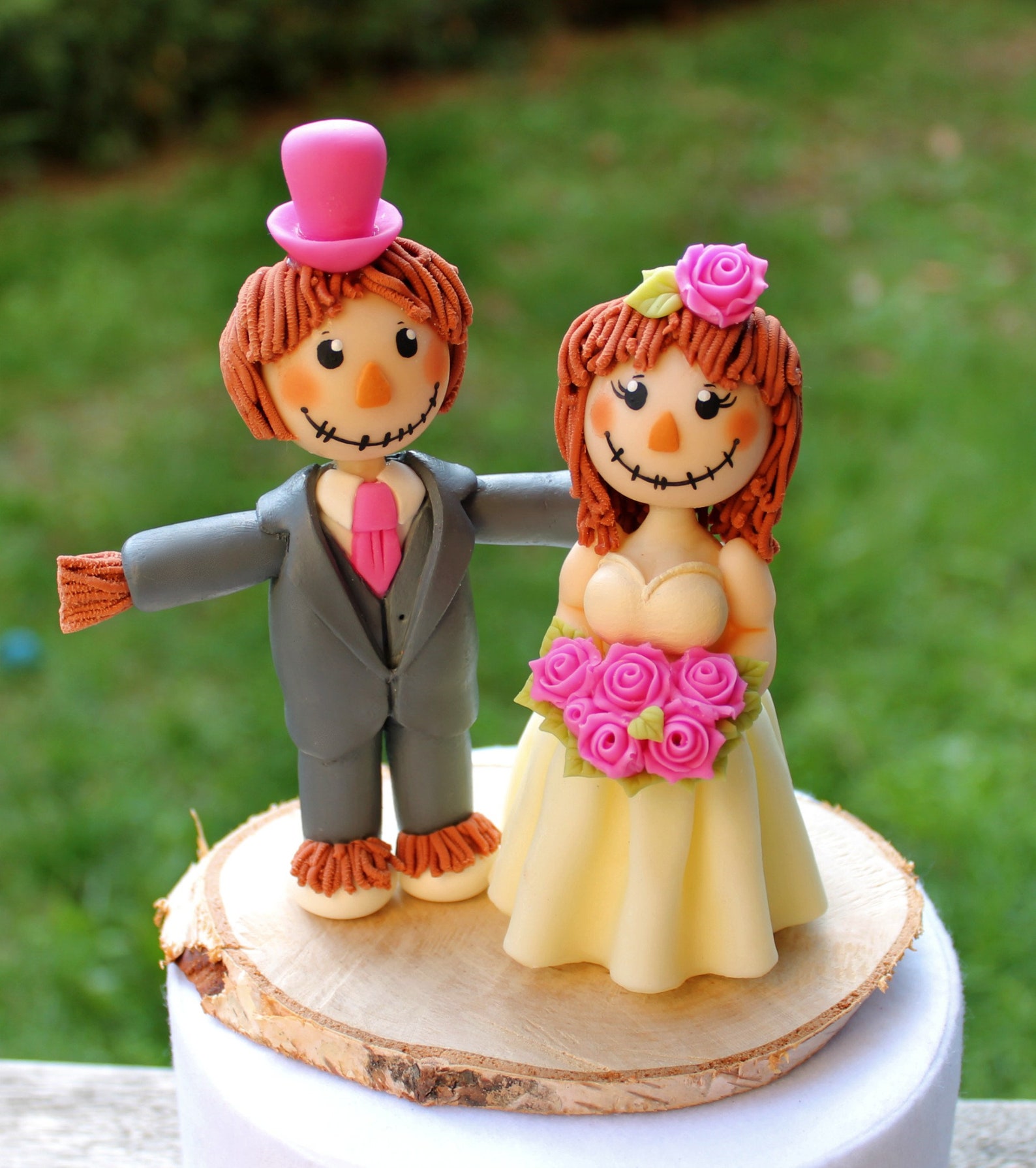 Unique cake topper scarecrow wedding cake topper fall cake | Etsy