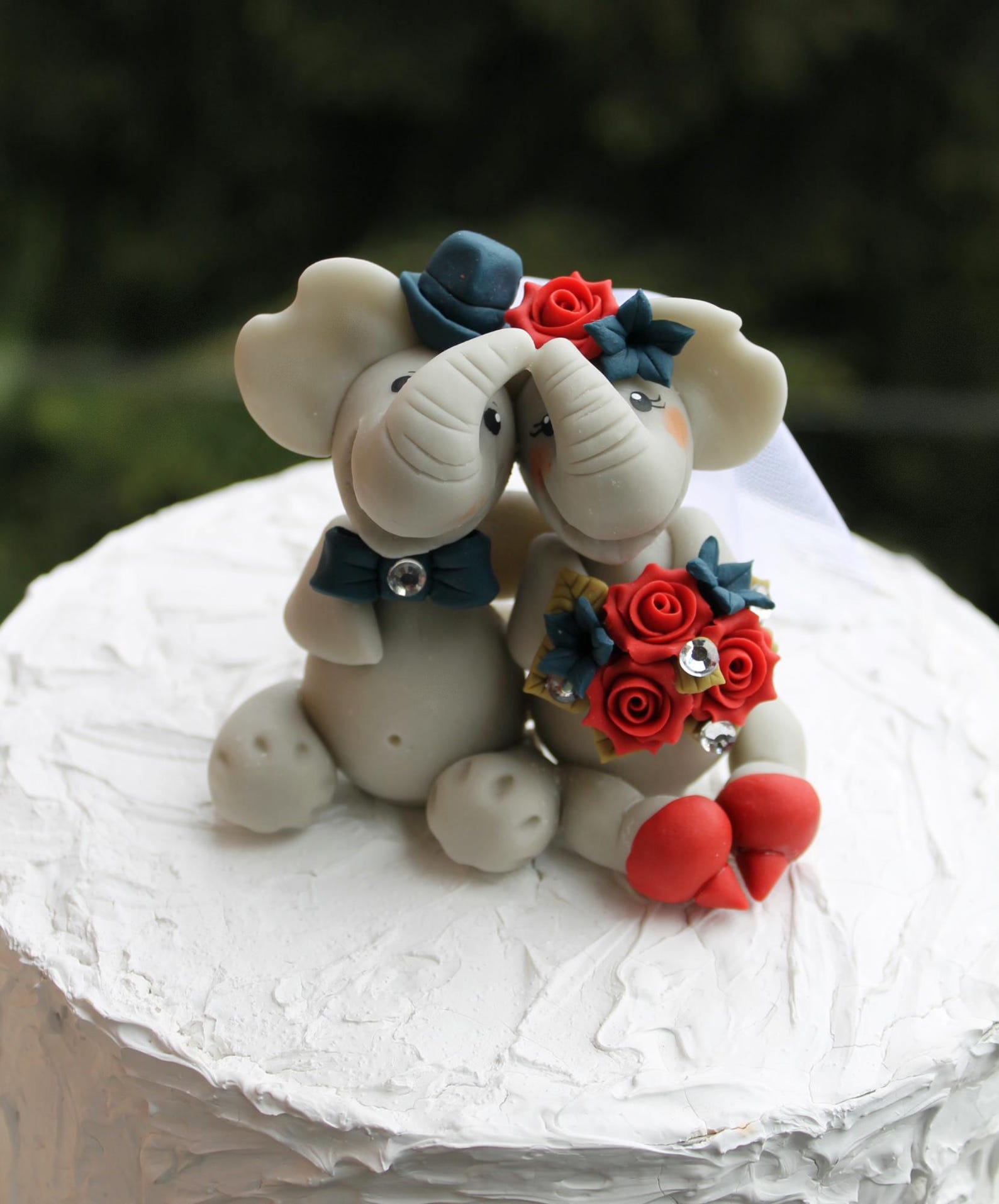 Custom Elephant Wedding Cake Topper, Safari Animal Bride Groom ...