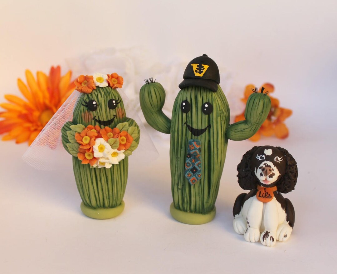 Cactus Wedding Cake Topper, Custom Cactus Cake Topper, Cactus Wedding ...