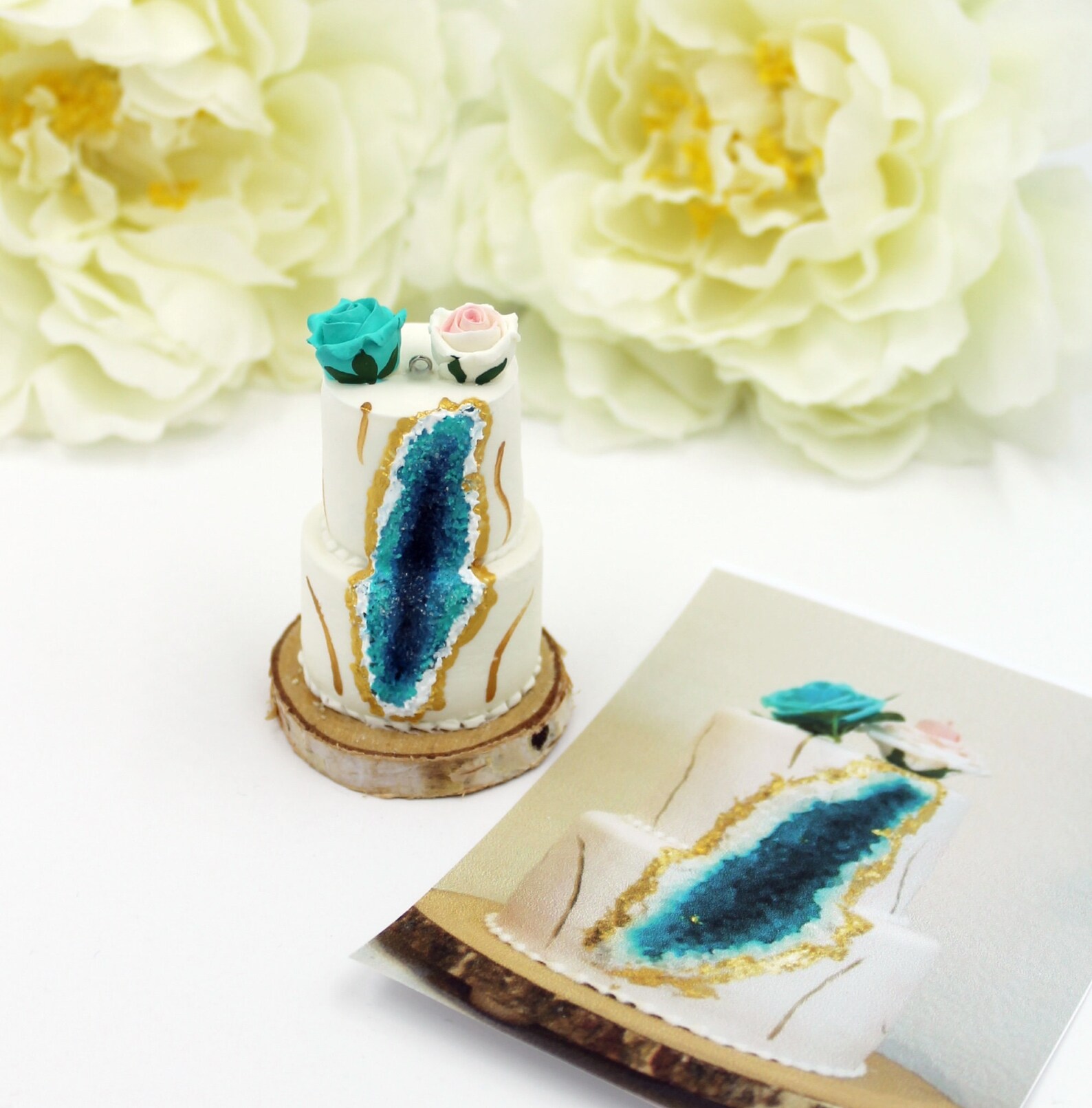 Custom Cake Replica Wedding Cake Replica Ornament Geode Mini | Etsy