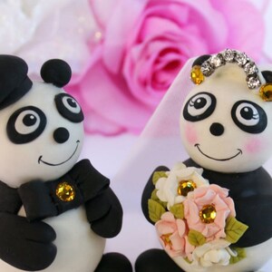 Panda Unique Animal Wedding Cake Topper, Panda Couple, Panda Wedding ...