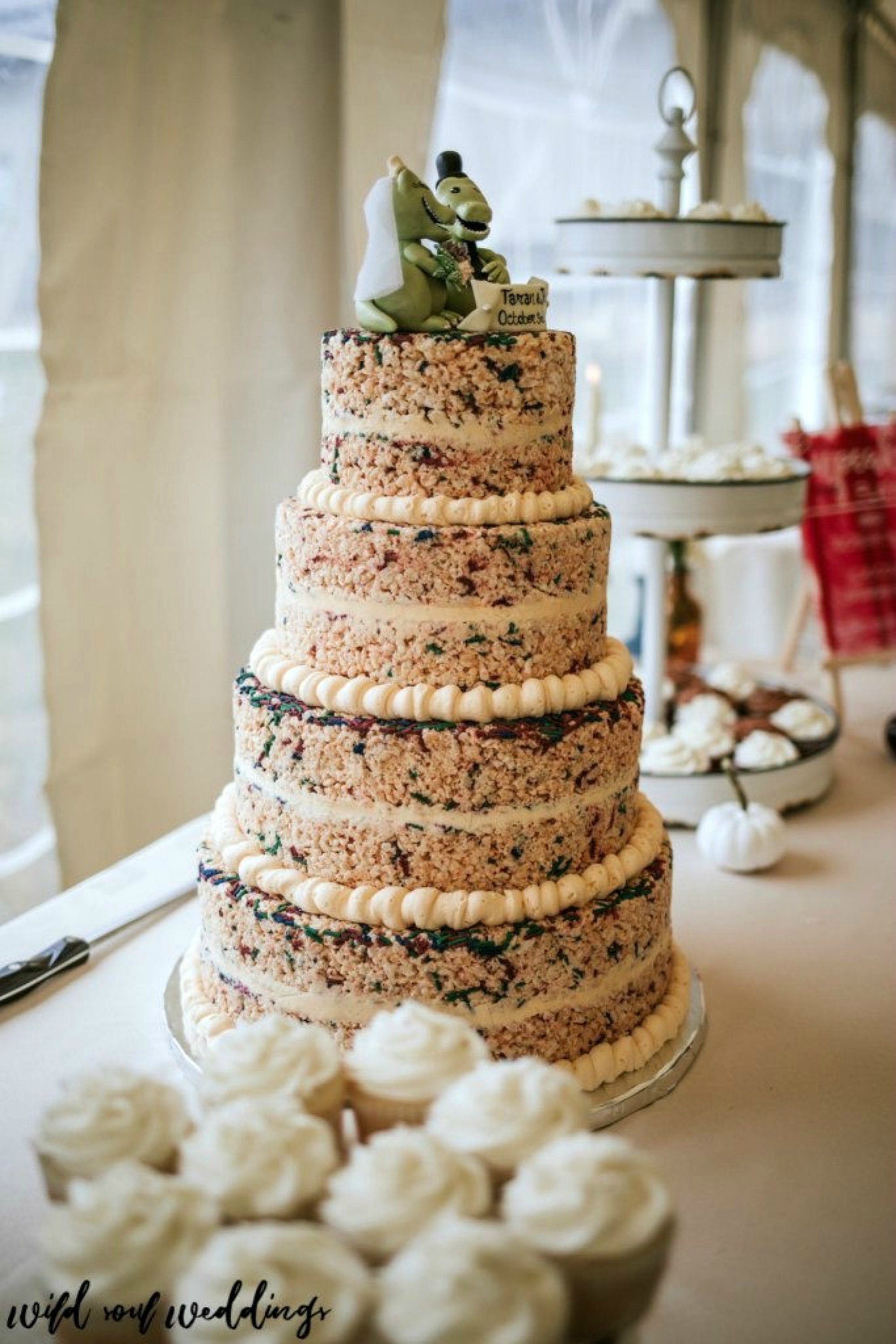 T-rex Wedding Cake Topper Dinosaur Animal Unique Bride and | Etsy