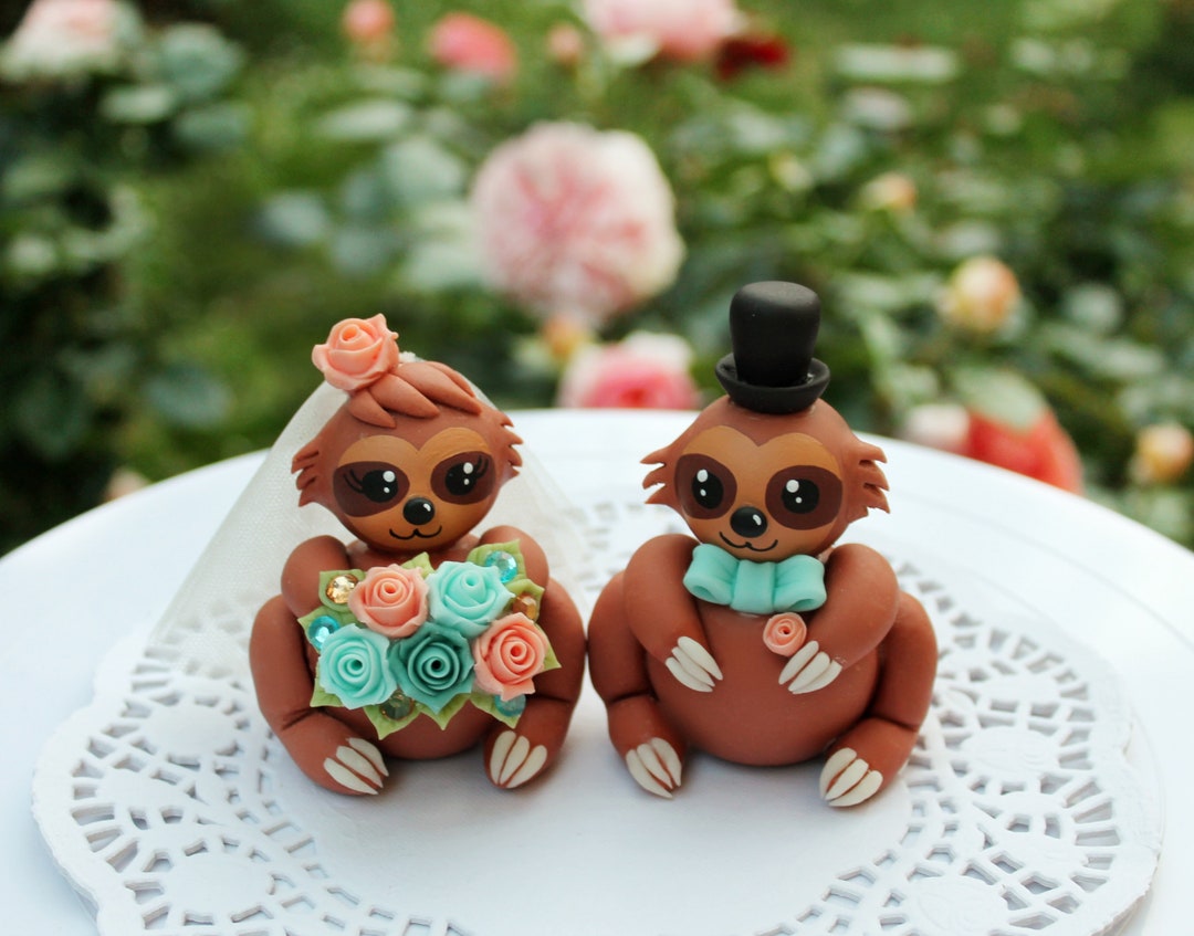 Sloth Wedding Cake Topper, Sloth Figurine Decoration Theme Wedding ...
