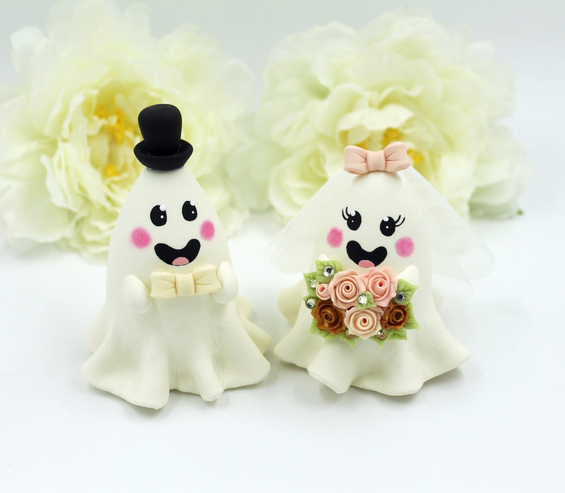 Funny Ghost Wedding Cake Topper Halloween Custom Alternative - Etsy