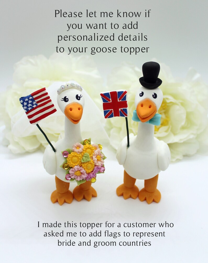 Goose Custom Cake Topper, Boho Wedding Cake Topper, Farm Rustic Country ...
