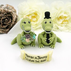 T-rex Wedding Cake Topper, Dinosaur Animal Unique Bride and Groom Dino ...