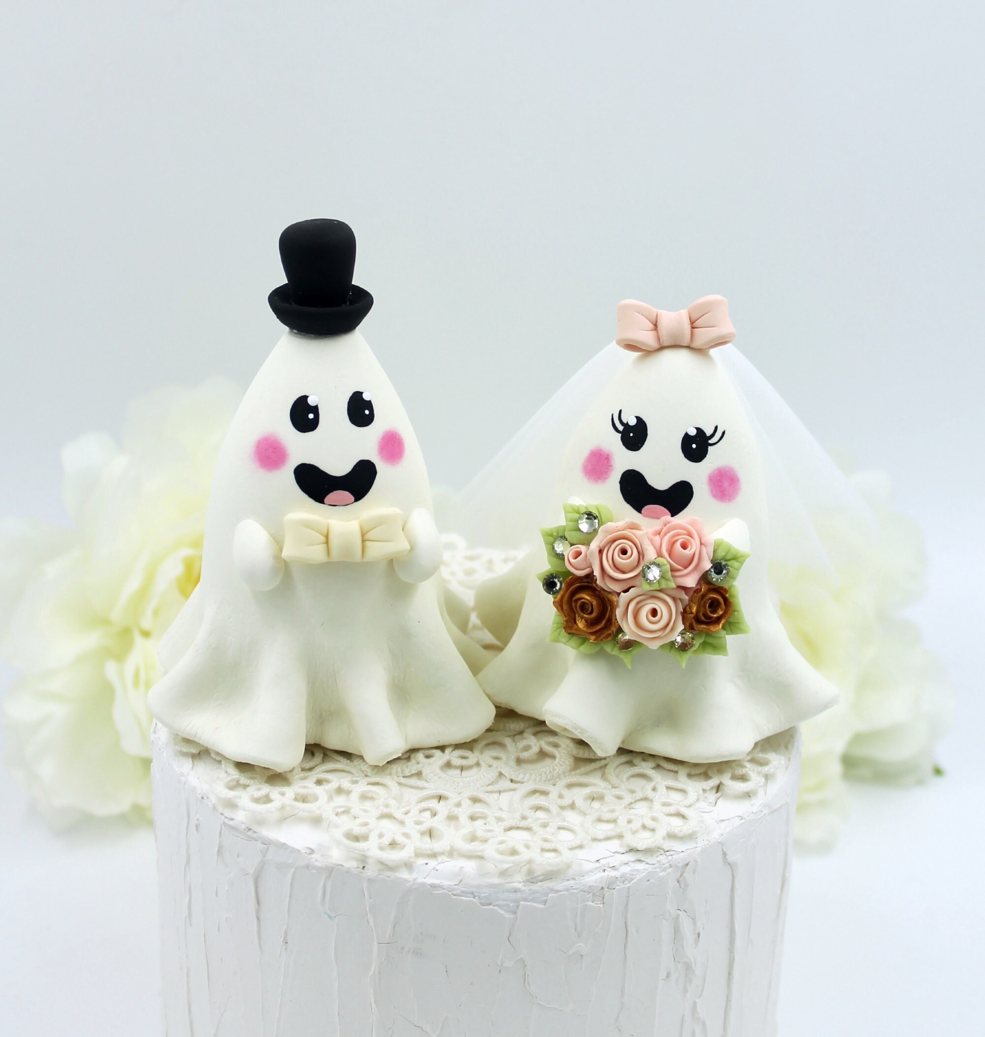 Funny Ghost Wedding Cake Topper Halloween Custom Alternative | Etsy